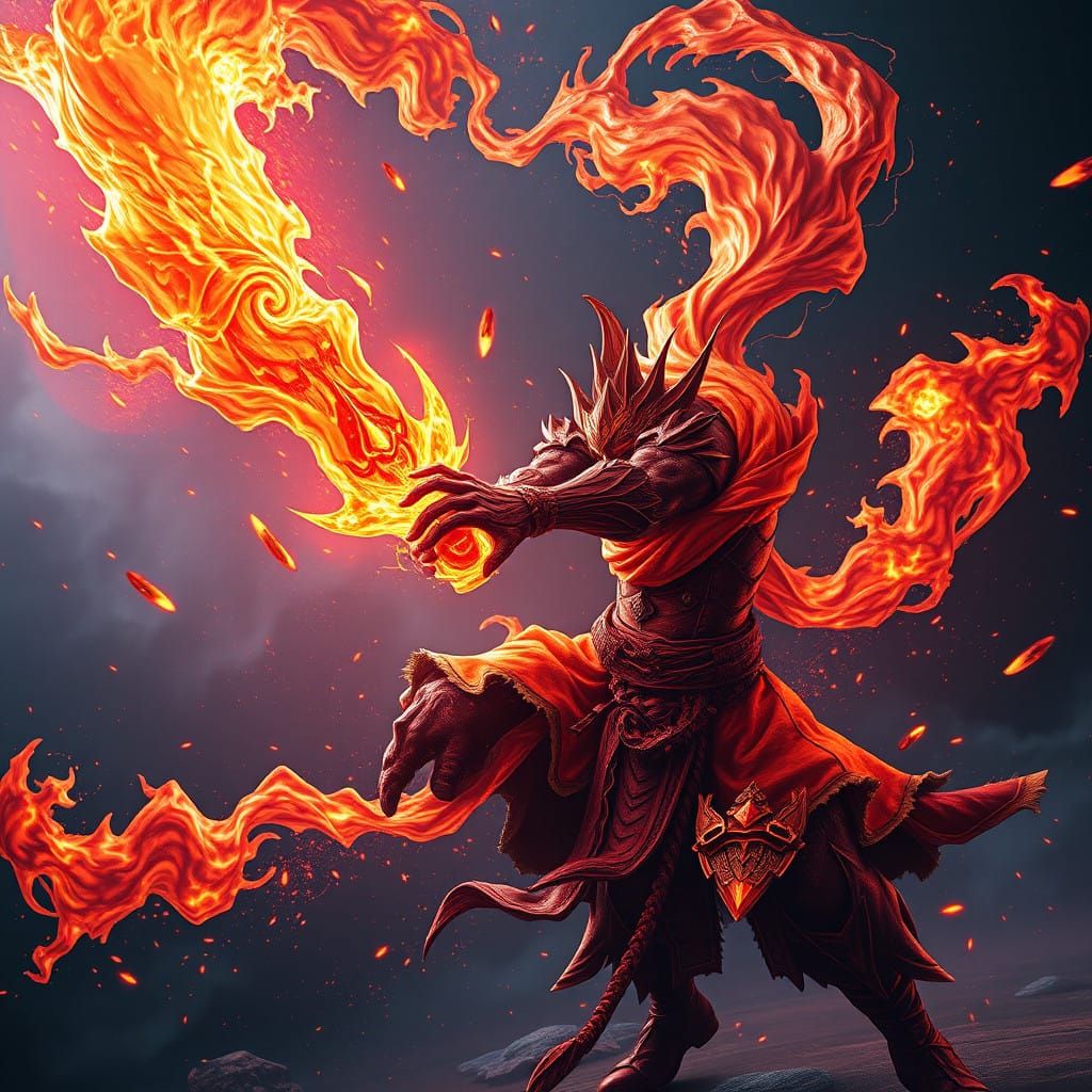 A Fire Shuriken - Fantastical Fire Shuriken Concept Art