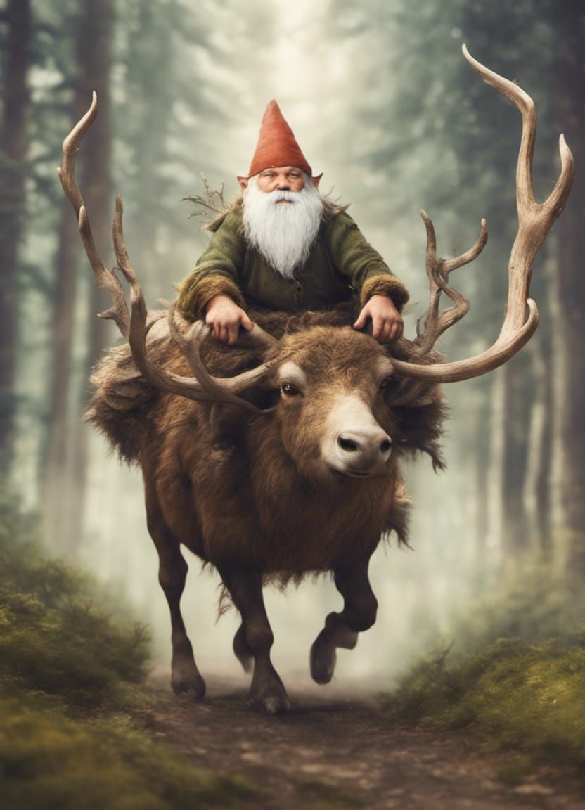 Gnome Druid riding - AI Generated Artwork - NightCafe Creator