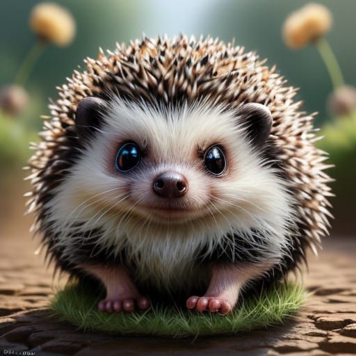 Charming Chibi Hedgehogs in Watercolor Style - AI Art