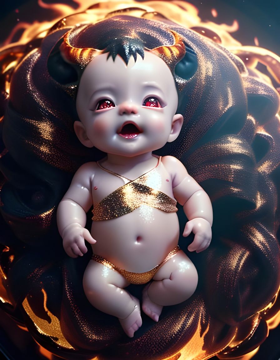 Chibified Demon Baby - AI Generated Artwork - NightCafe Creator