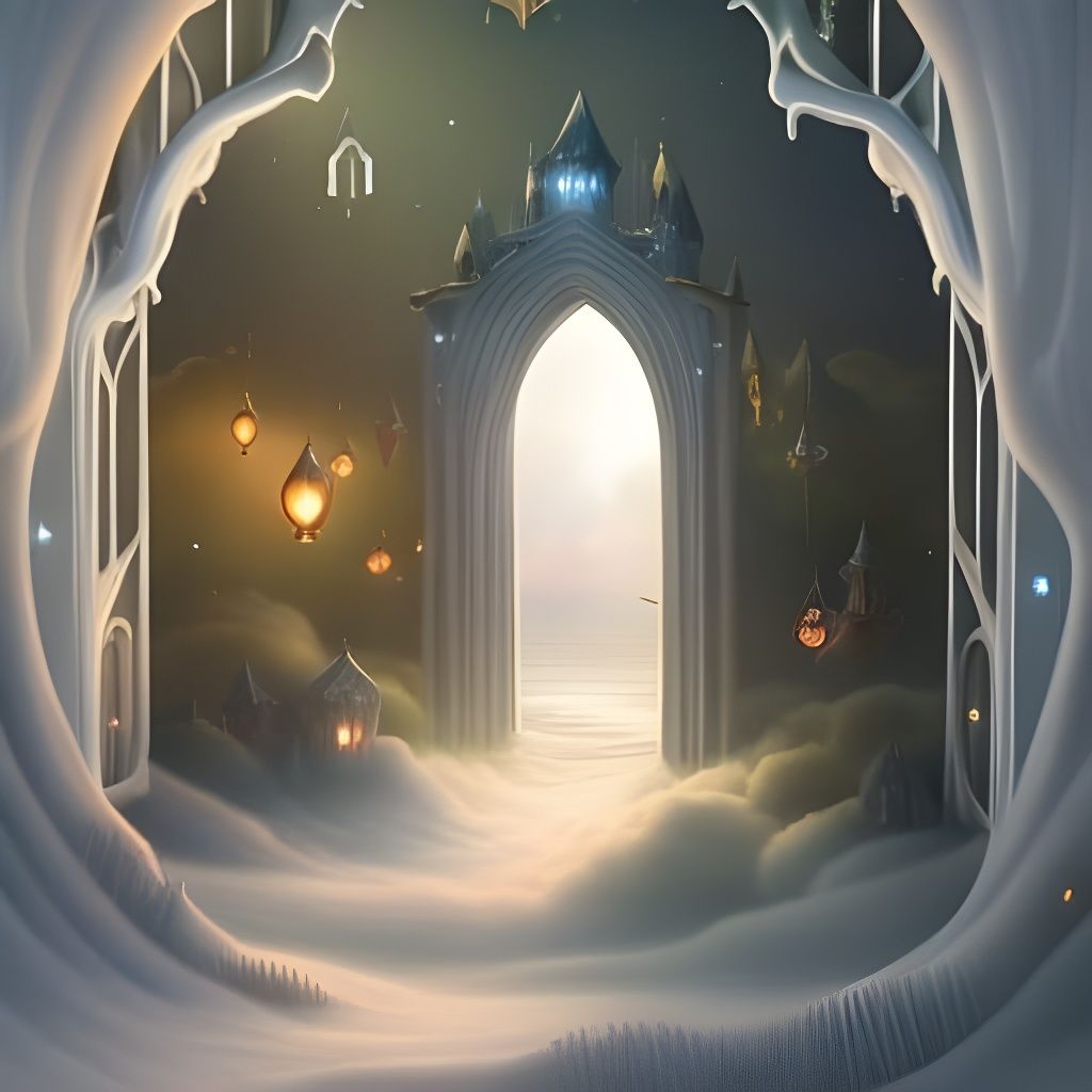 Cloudy snow gate - AI Generated Artwork - NightCafe Creator