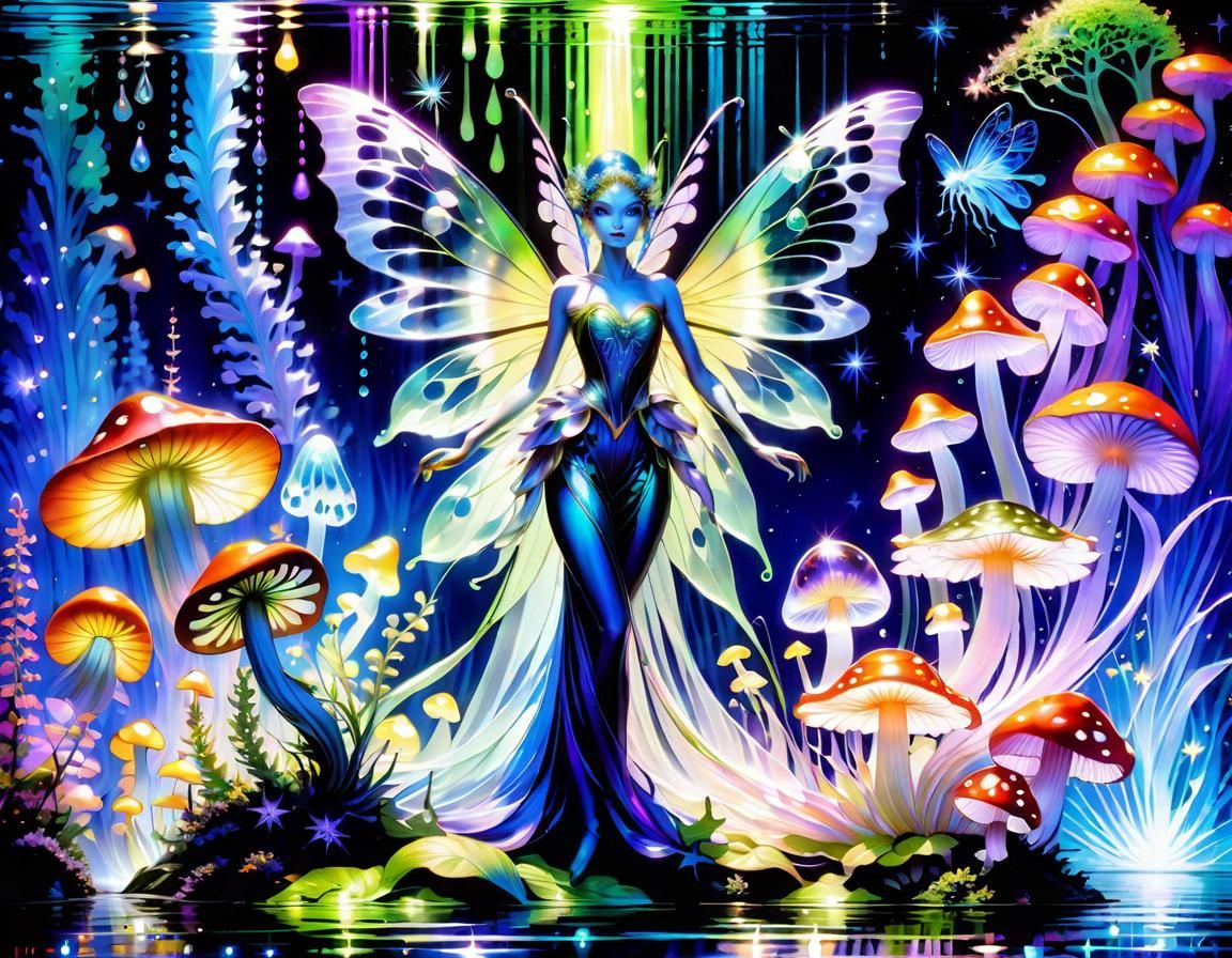 (Full body head to toe painting 1.8) of a (Stunningly beautiful ethereal translucent water ...