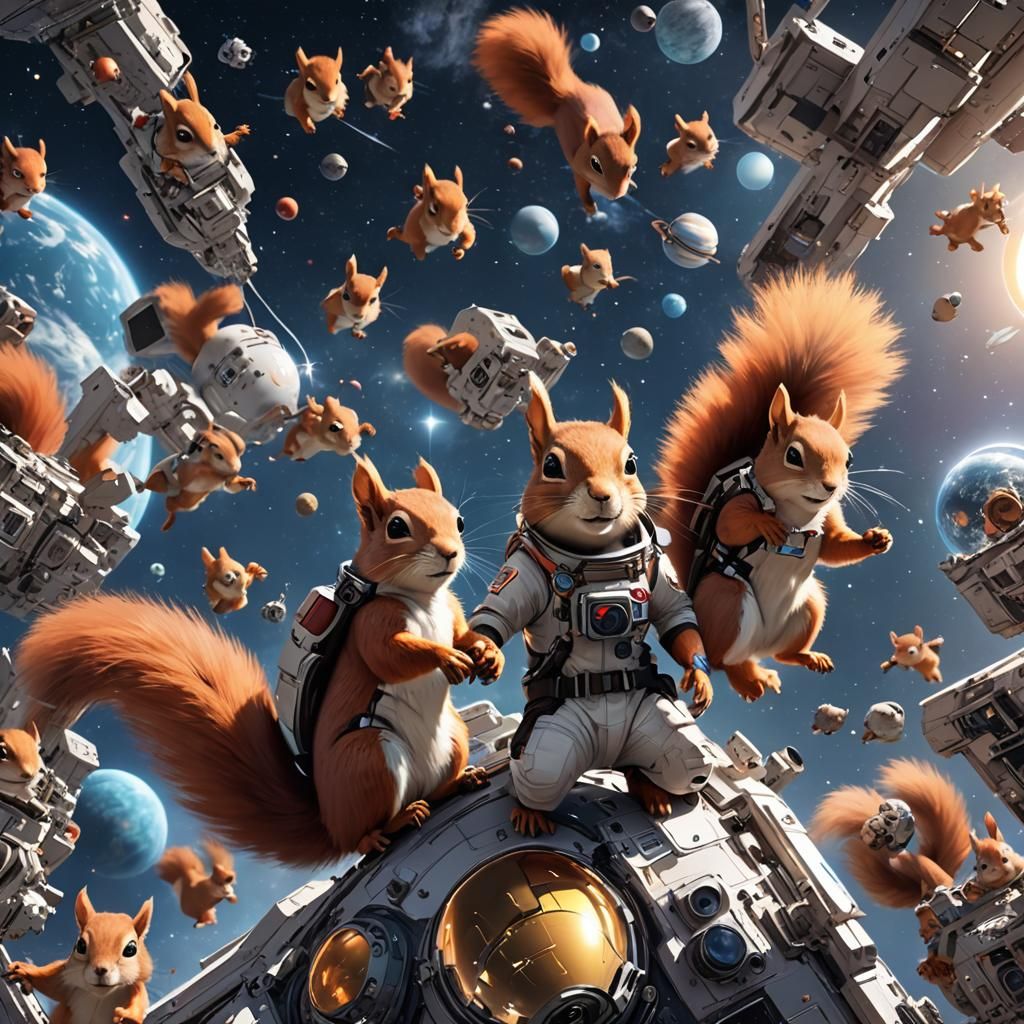 invasion of the space squirrels - AI Generated Artwork - NightCafe Creator