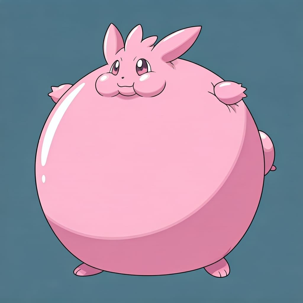 Fakemon: Chewboon - Pink Balloon Pokémon in Ken Sugimori Sty...
