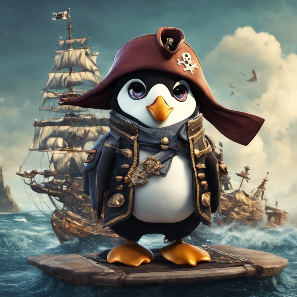 Penguin pirate 🏴‍☠️ - AI Generated Artwork - NightCafe Creator