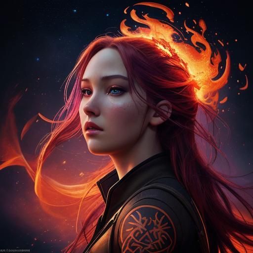 Girl on Fire 2 - AI Generated Artwork - NightCafe Creator