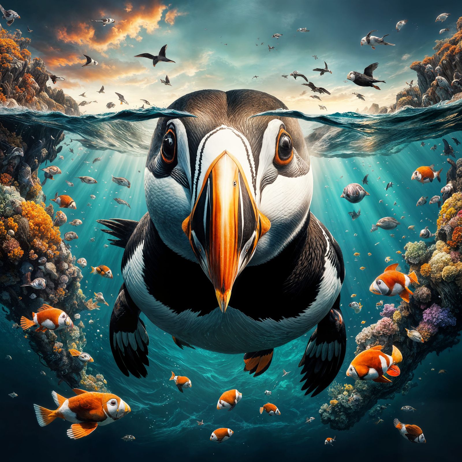 The diving Puffin - The diving Puffin