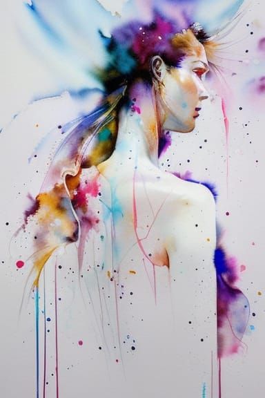 speed, wild, colorful watercolor venus portrait, by Agnes Cecile, Steve Hanks :: a masterpiece ...
