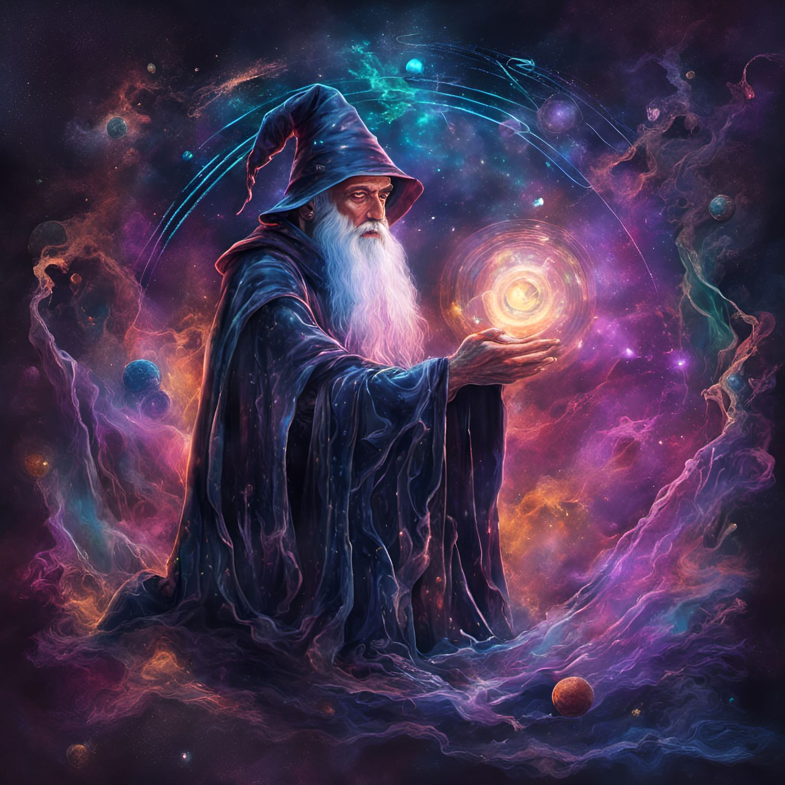 Dark Wizard casting a spell - AI Generated Artwork - NightCafe Creator