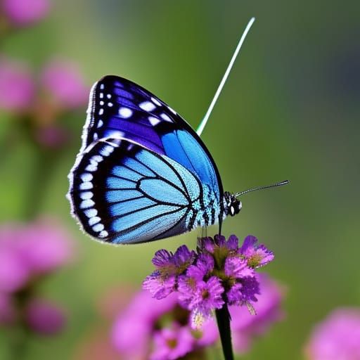It is blue-butterfly day - AI Generated Artwork - NightCafe Creator
