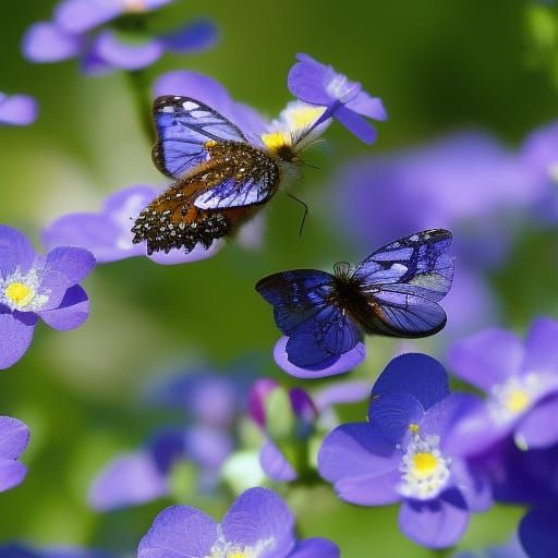 Blue Butterfly Day - AI Generated Artwork - NightCafe Creator