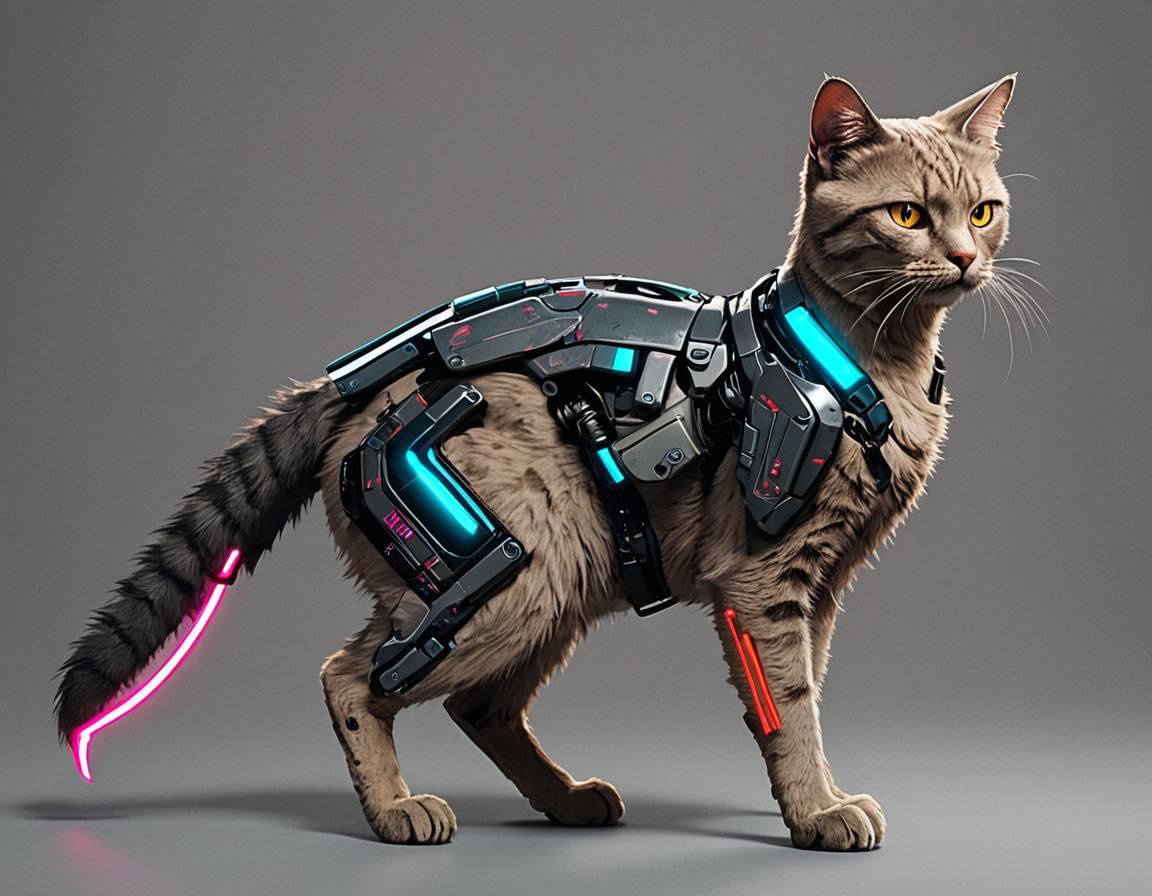 Cyborg Cat II - AI Generated Artwork - NightCafe Creator