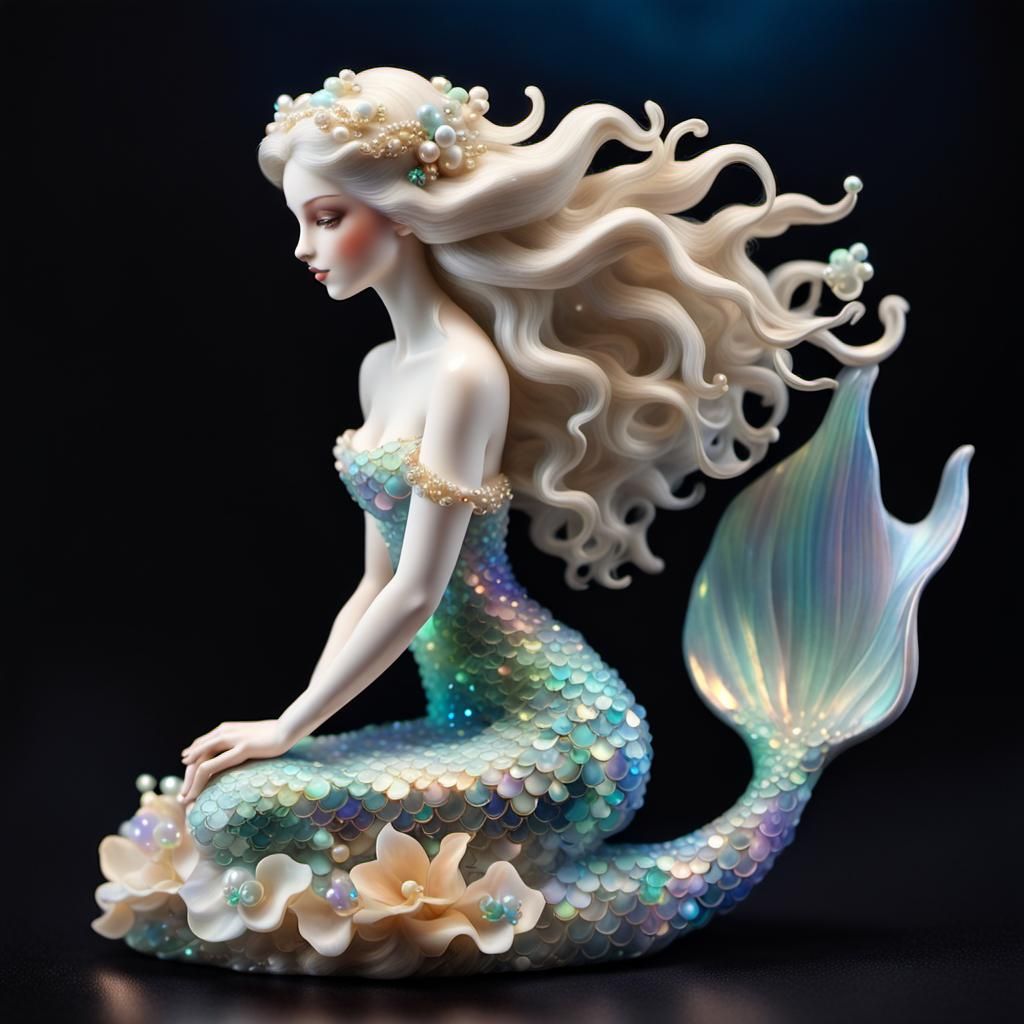 Lennox style Porcelain mermaid - AI Generated Artwork - NightCafe Creator