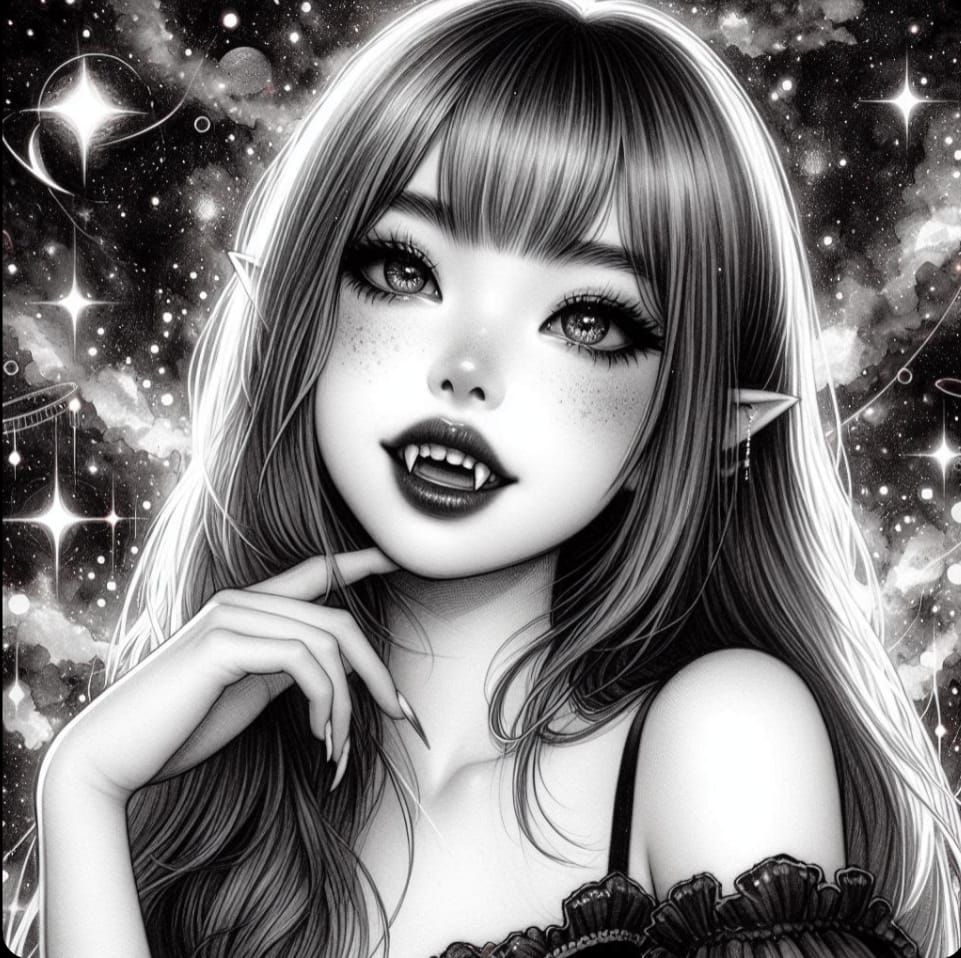 ️🖤Vampy Galactic E-girl🖤 ️ - AI Generated Artwork - NightCafe Creator