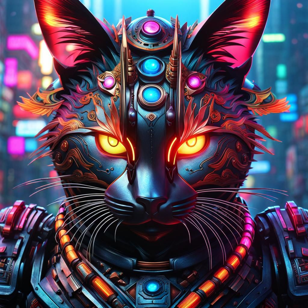 Cyborg cat.. 3 - AI Generated Artwork - NightCafe Creator