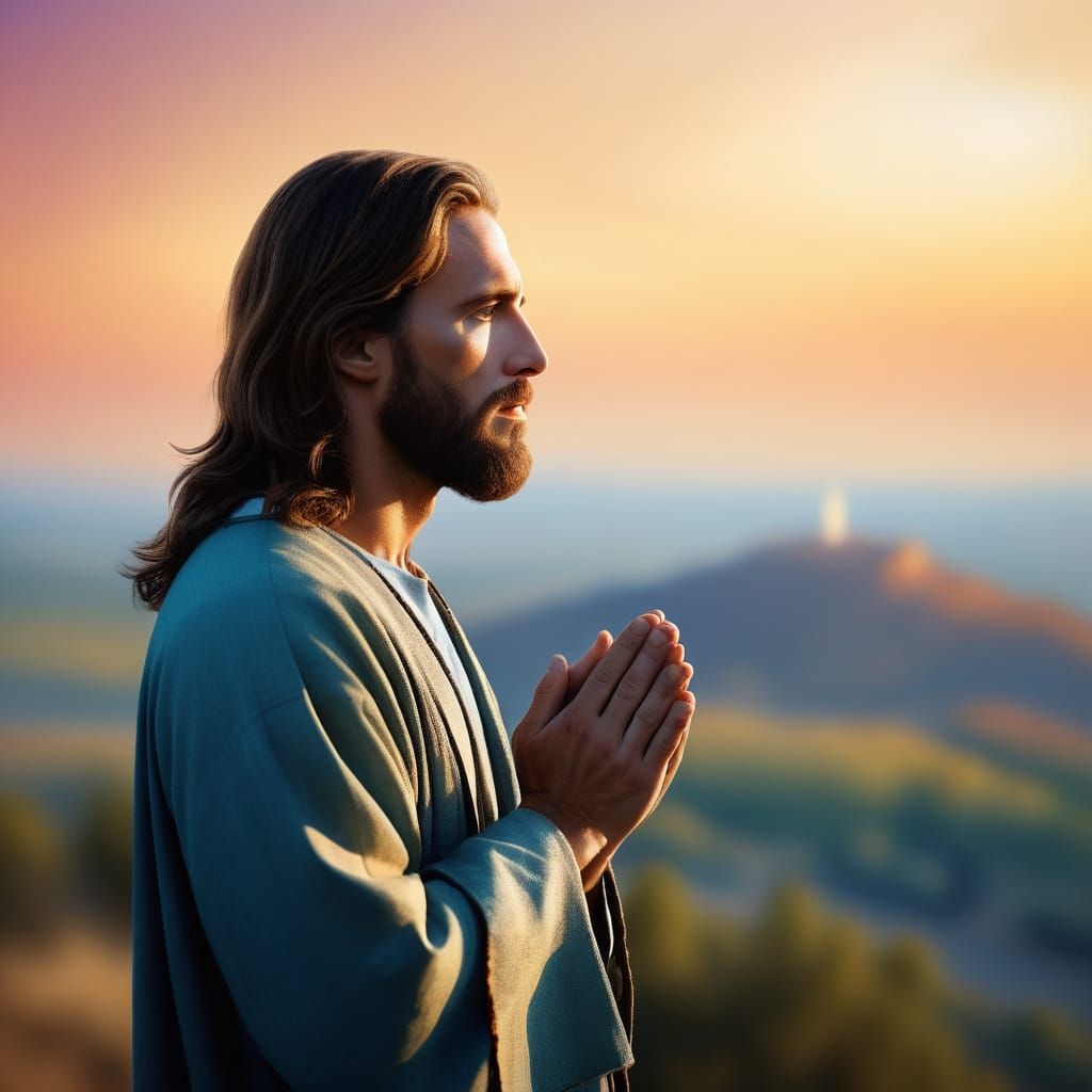 Jesus Christ Overlooks a Nation in Contemplative R... - AI Art