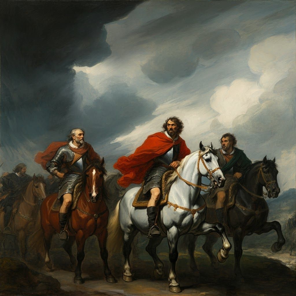 Riders, classical oil painting - Riders, classical oil paint...