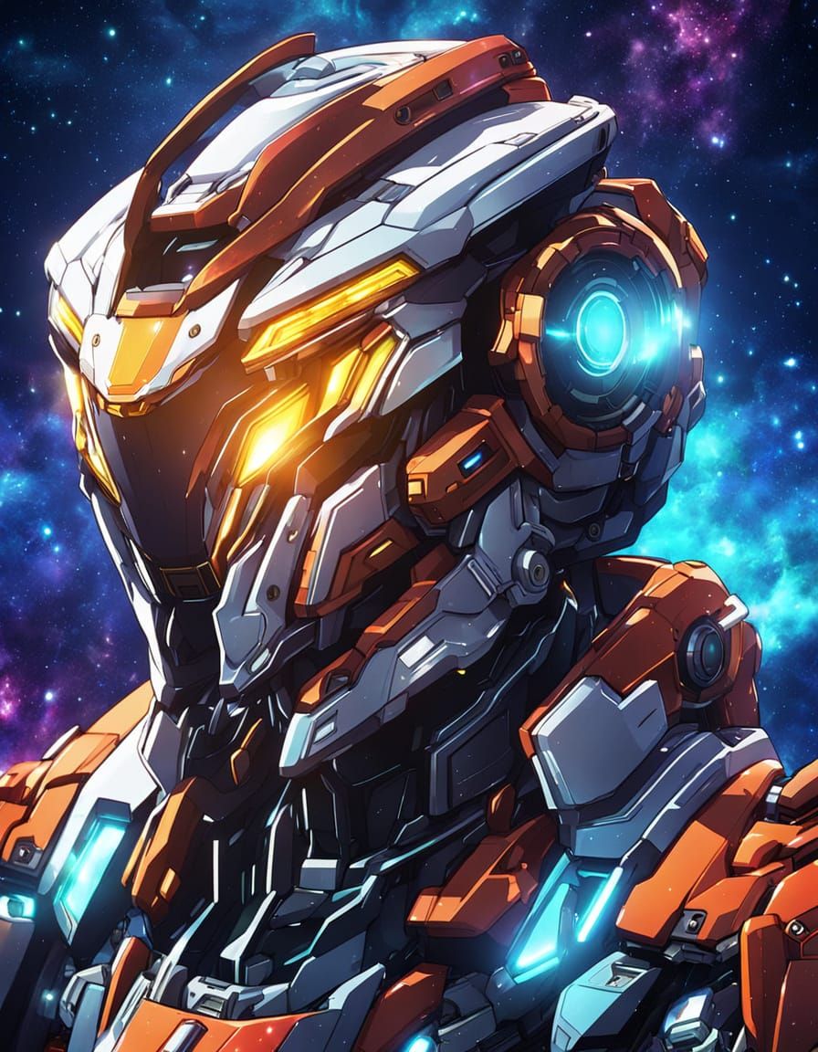 Anime Style Mecha - Anime Style Mecha in Cosmic Skies