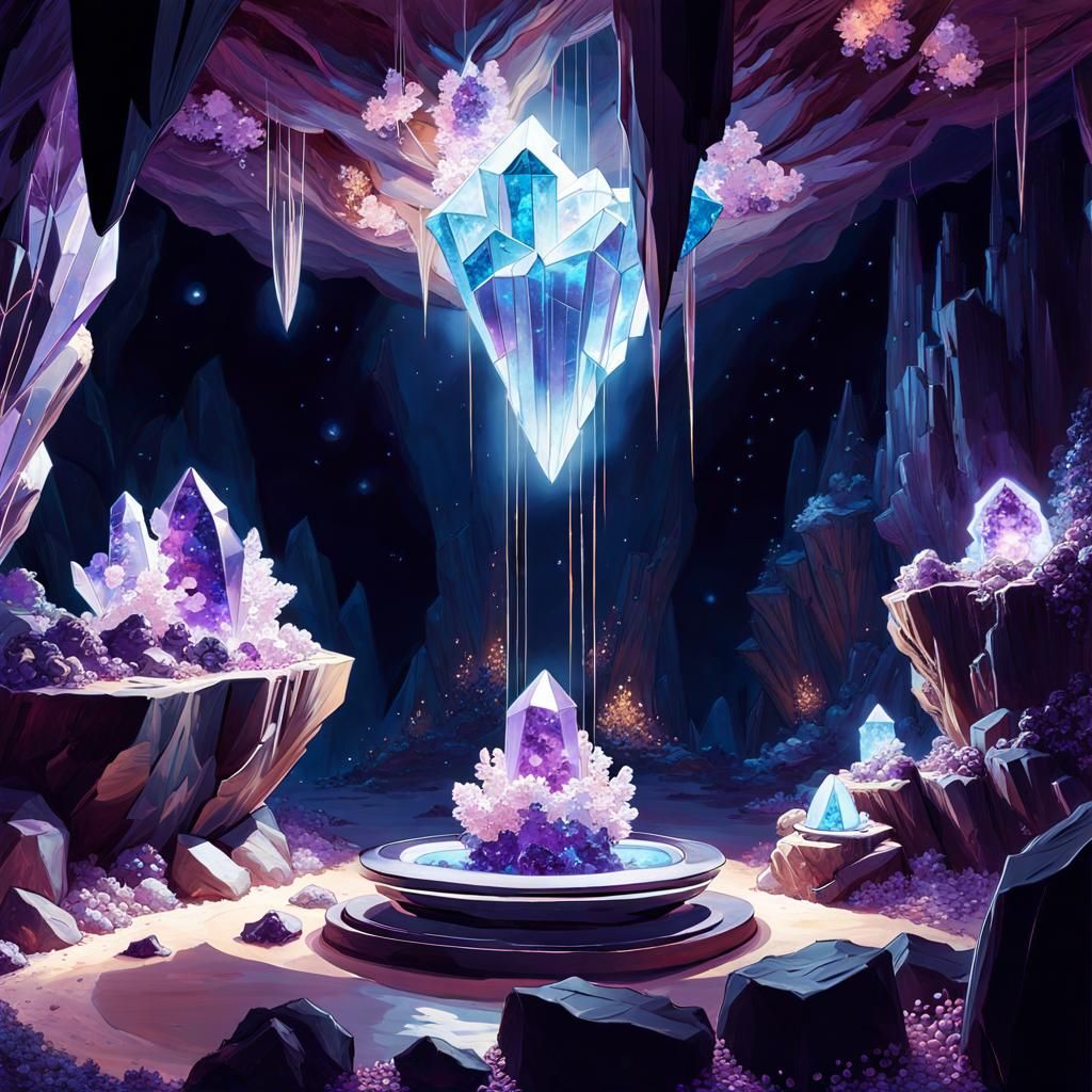Crystal cave - AI Generated Artwork - NightCafe Creator