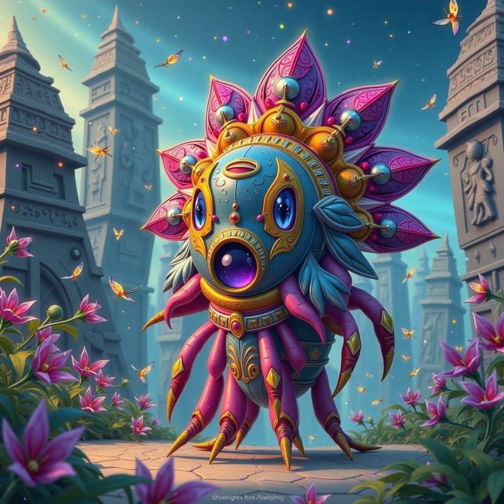 Surreal Fantasy Creature Visits Ancient Aztecs in ... - AI Art