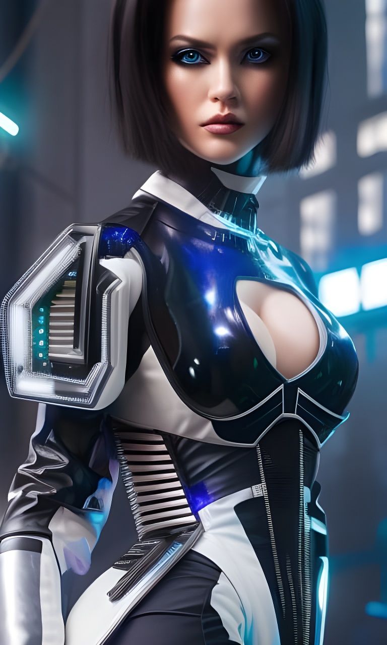 Sasha, the Mercenary Netrunner - AI Generated Artwork - NightCafe Creator
