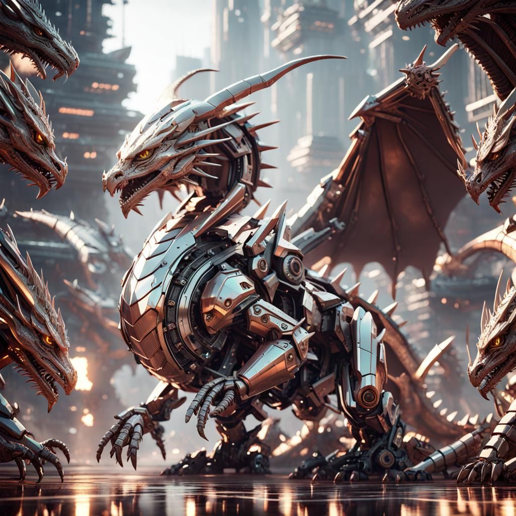 dragon in city - AI Generated Artwork - NightCafe Creator