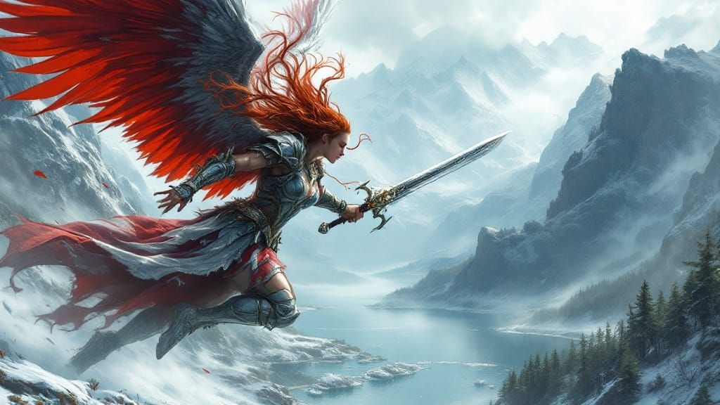 Vengeful Valkyrie Battles Frost Giant in Majestic ... - AI Art