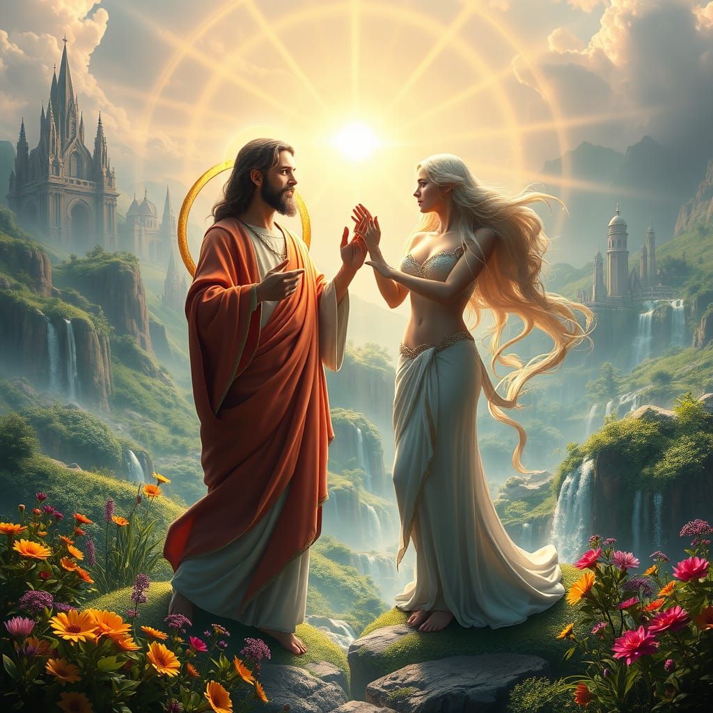 Divine Encounter: Jesus and Aphrodite in Ethereal ... - AI Art