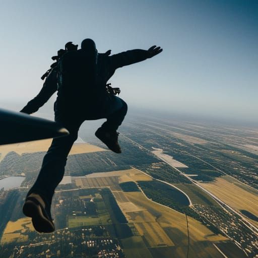 man jumping out of plane - AI Generated Artwork - NightCafe Creator