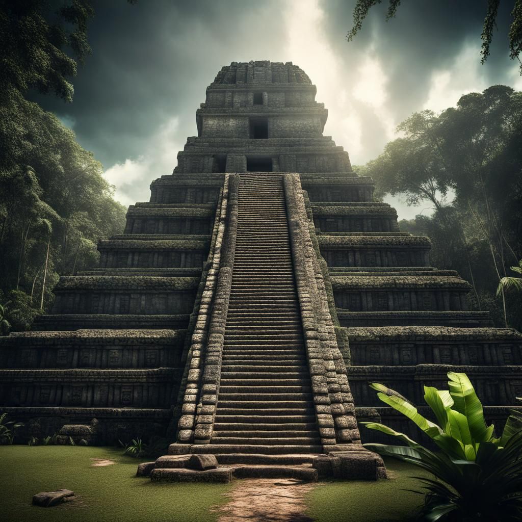 Mayan temple in the jungle - AI Generated Artwork - NightCafe Creator