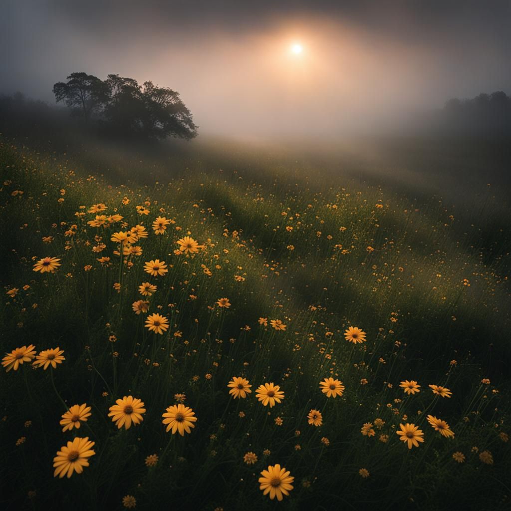 Pré fleuri.../ A meadow in bloom - AI Generated Artwork - NightCafe Creator