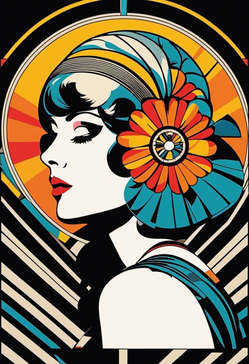 Art deco flapper Clara Bow 1920s Black and white ️ ️ ️ ️ drawing Erte ...