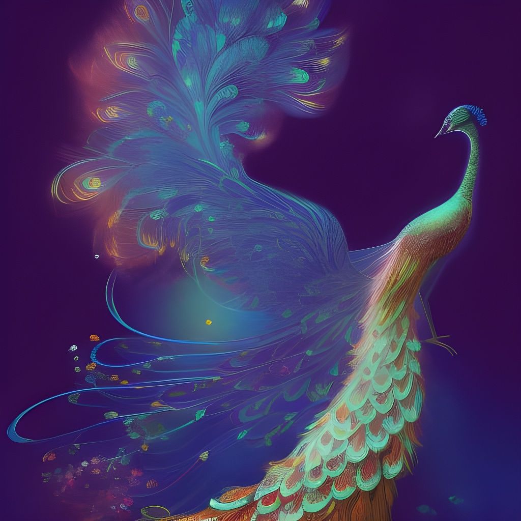 Mythical creatures,the peacock phoenix .. - AI Generated Artwork ...