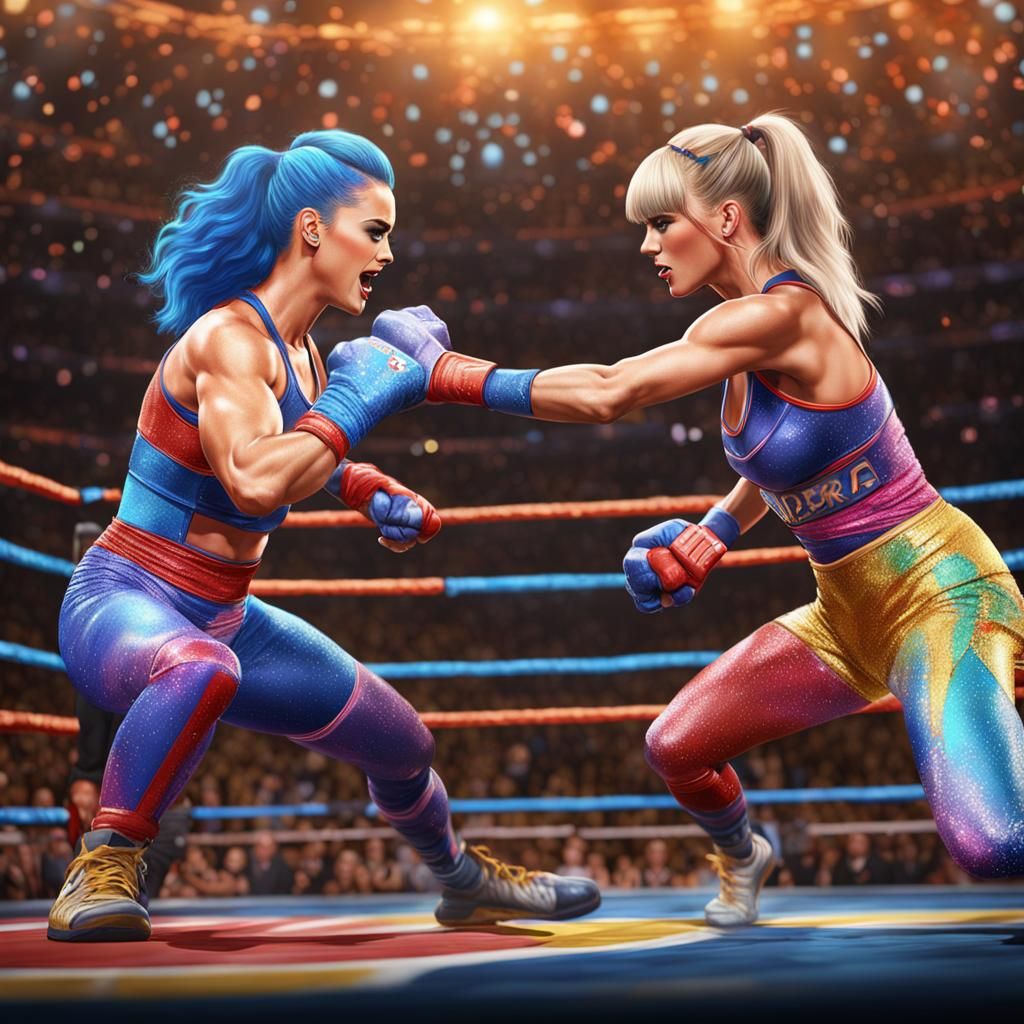 Katy Perry vs Taylor Swift Boxing Match - AI Generated Artwork ...