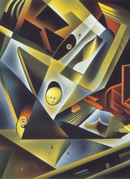 Matrix Surrealism: Cubist Oil Painting in 8K - AI Art