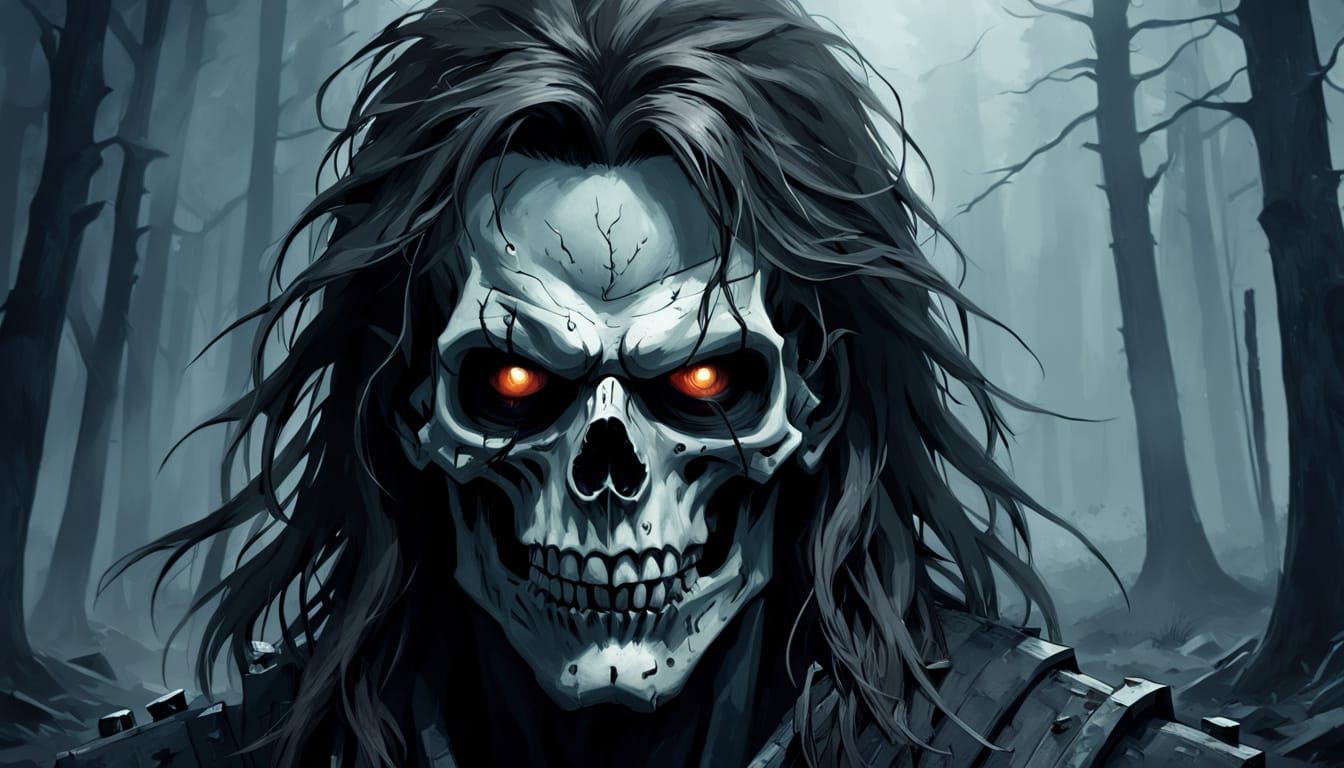 Dark Nordic Demon Gazing Directly at the Camera - AI Art