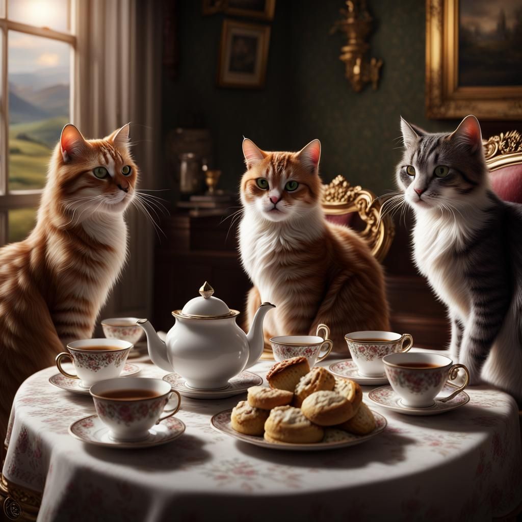 Afternoon Tea - AI Generated Artwork - NightCafe Creator