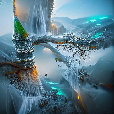 Icicle Tree - AI Generated Artwork - NightCafe Creator