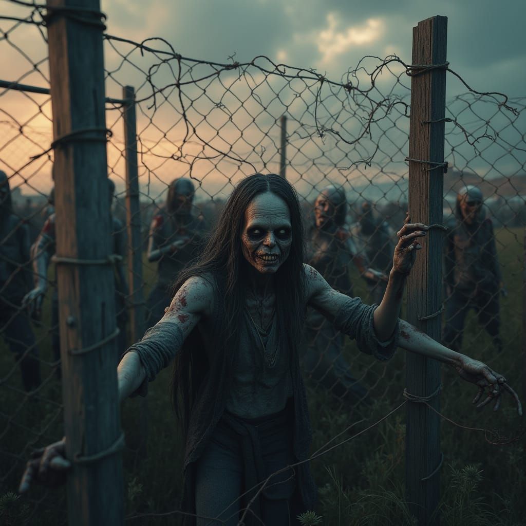 ZOMBIES PUSHING AGAINST A FENCE - Undead Horde Overwhelms ...