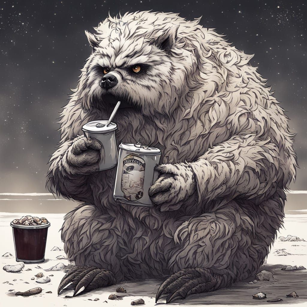 Snacking monster - Gastronomic Beast Devours Sausage Roll