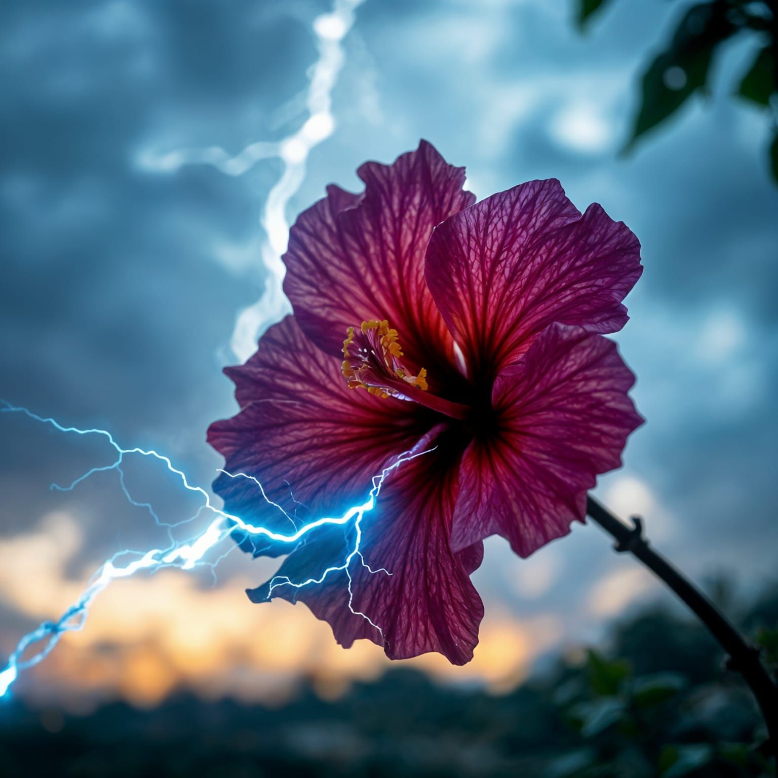 Hibiscus Flower In A Thunderstorm - Surreal Hibiscus Flower ...