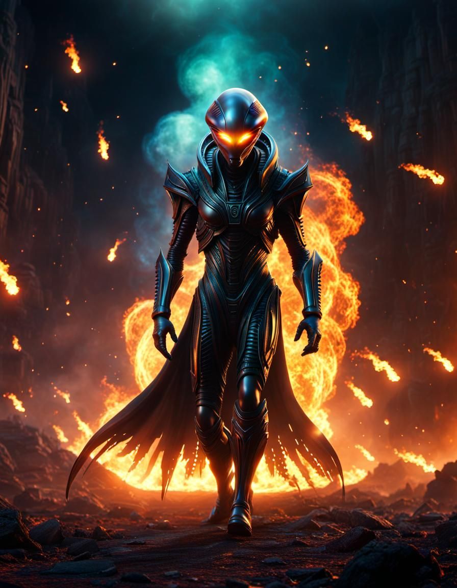 A baddy Alien - AI Generated Artwork - NightCafe Creator