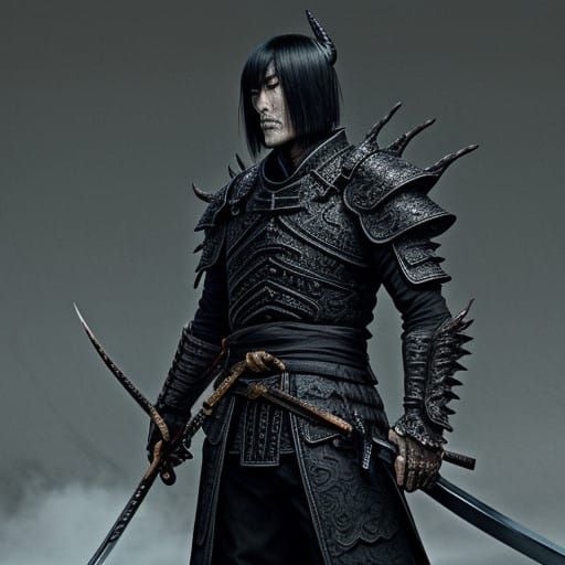 Black Dragon Bone Katana - Ethereal Black Dragon Katana in D...