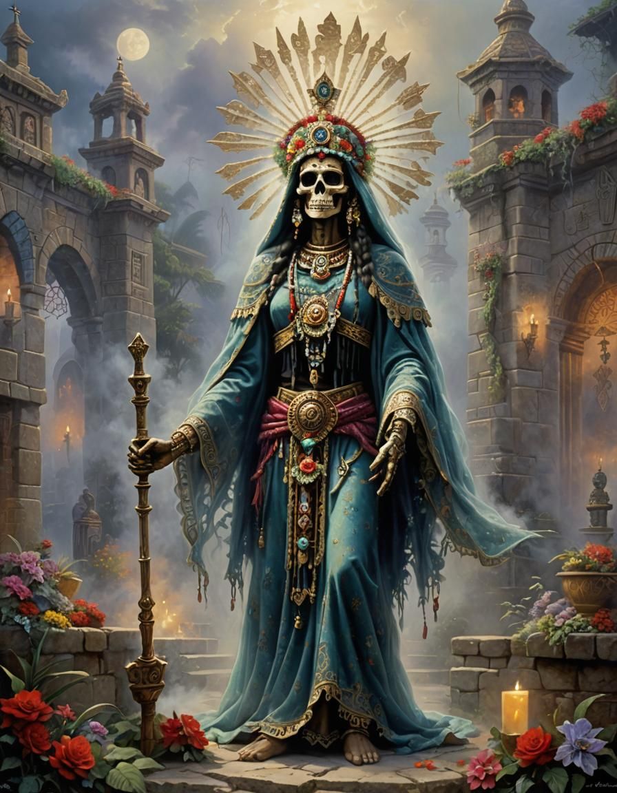 Aztec Santa Muerte mexico - Aztec Santa Muerte Goddess of Me...