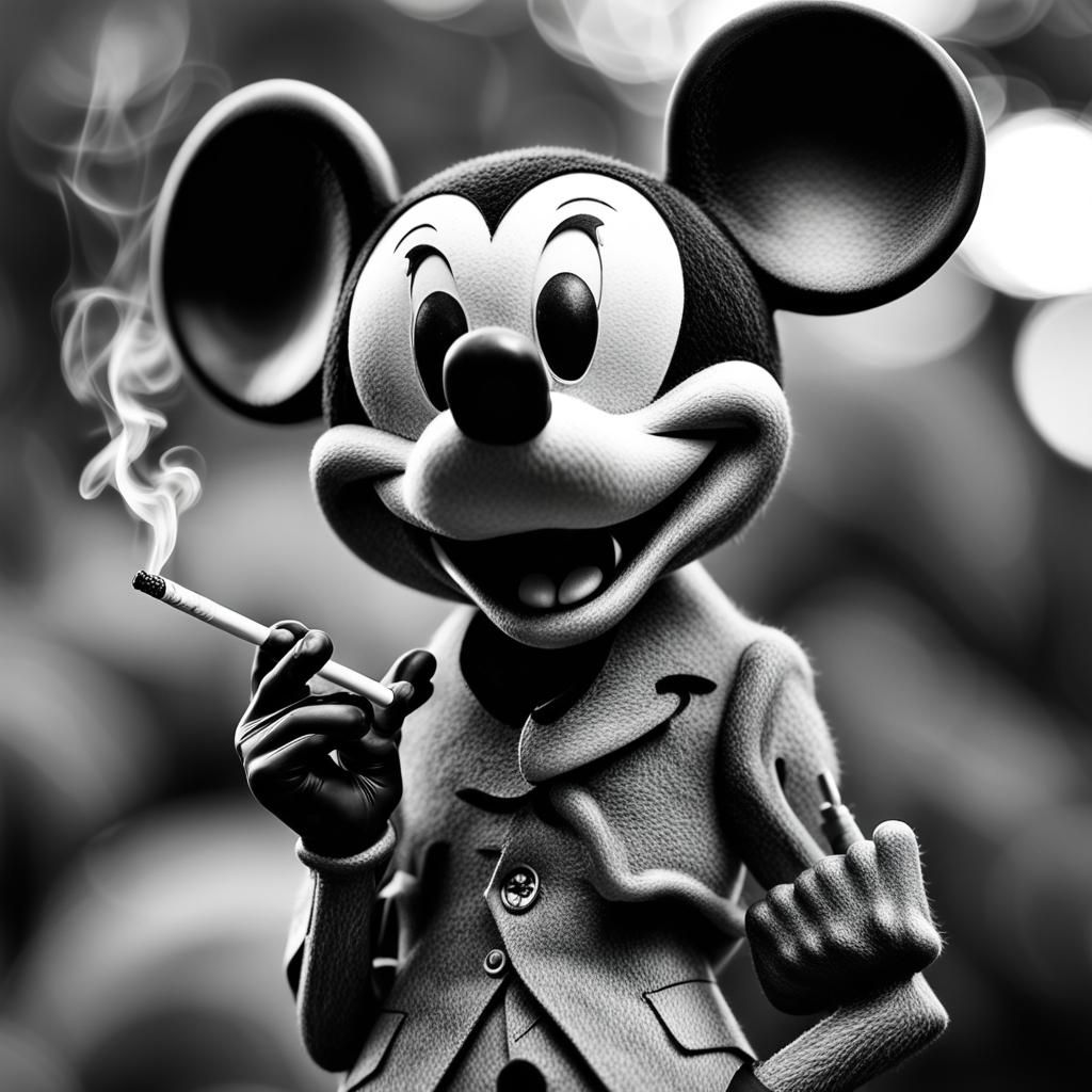 Old time micky mouse, smoking a joint. - AI Generated Artwork ...