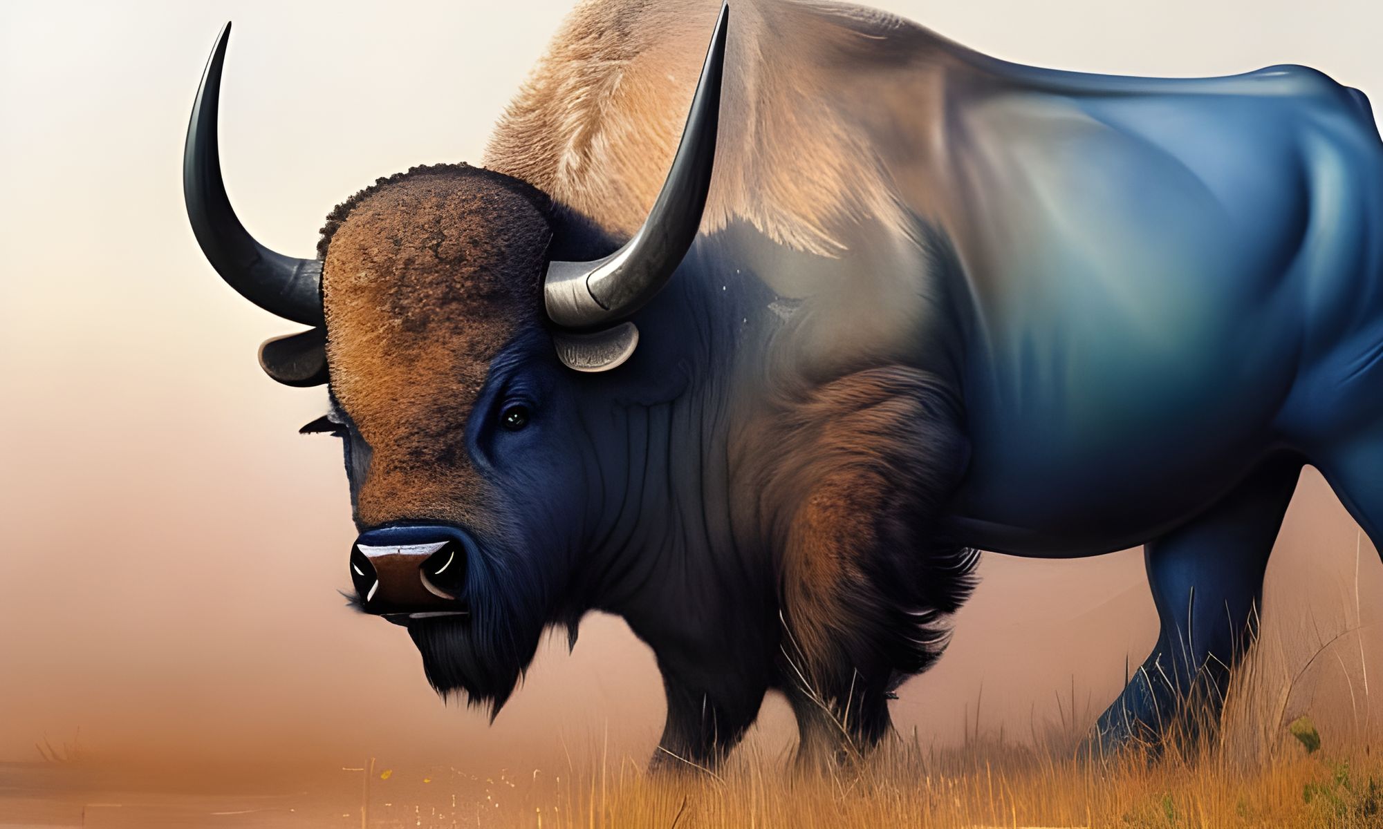 Curved Horn African Buffalo : r/nightcafe