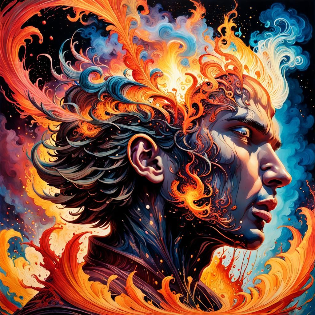 Exploding Thoughts - AI Generated Artwork - NightCafe Creator