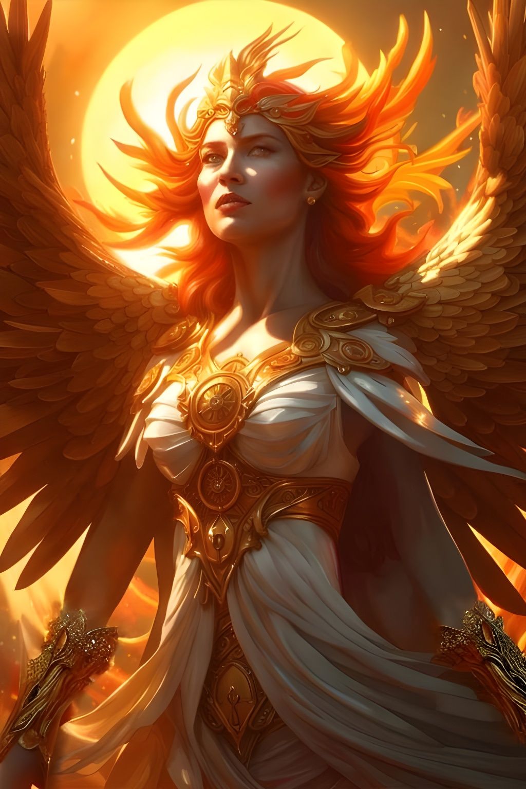 Gilded Phoenix Goddess - AI Generated Artwork - NightCafe Creator