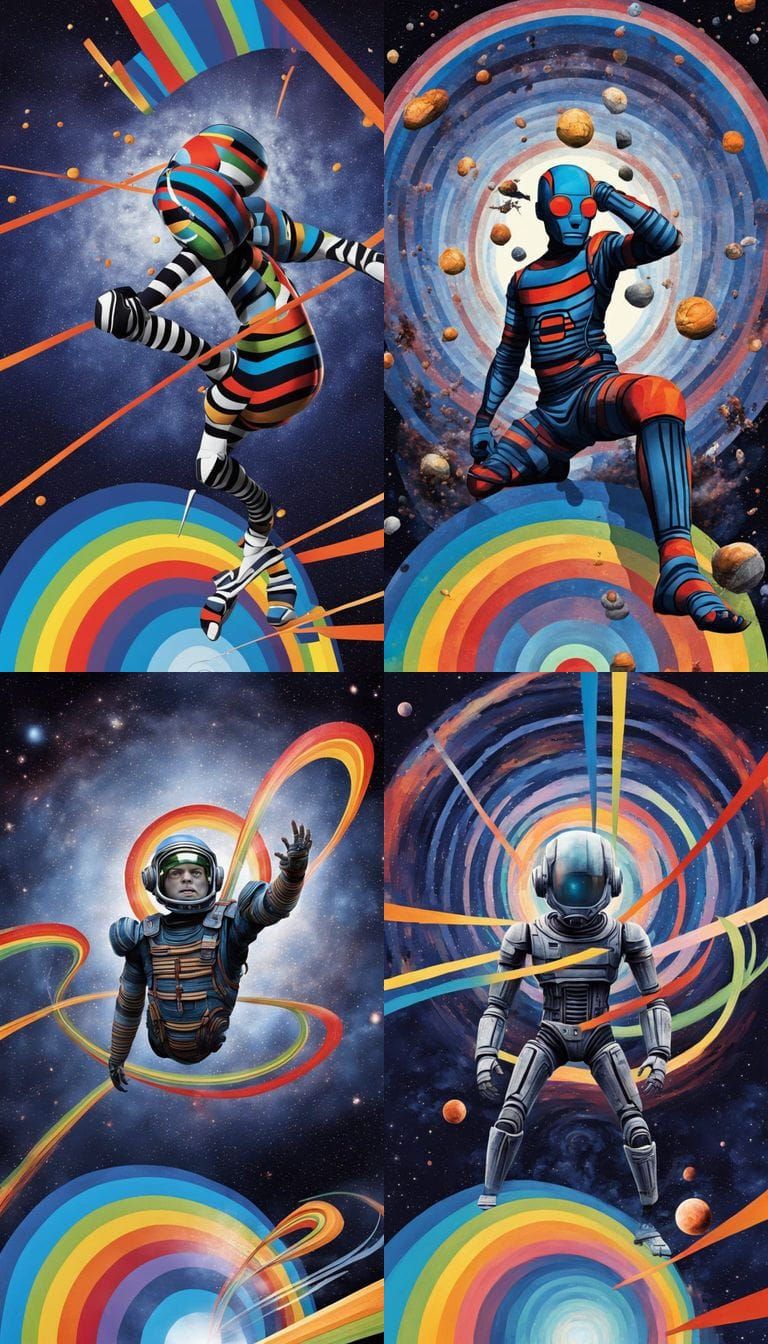 RECREATE THIS IMAGE USING STIPES ONLY THAT GO HORIZONTALLY and add legs ...