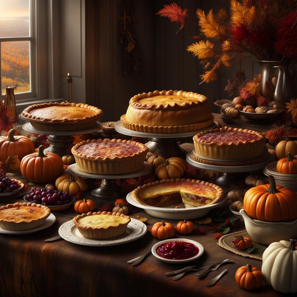 Pie Table - AI Generated Artwork - NightCafe Creator